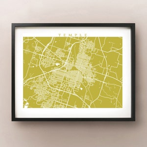Temple, TX Map Print - Texas Poster - Etsy