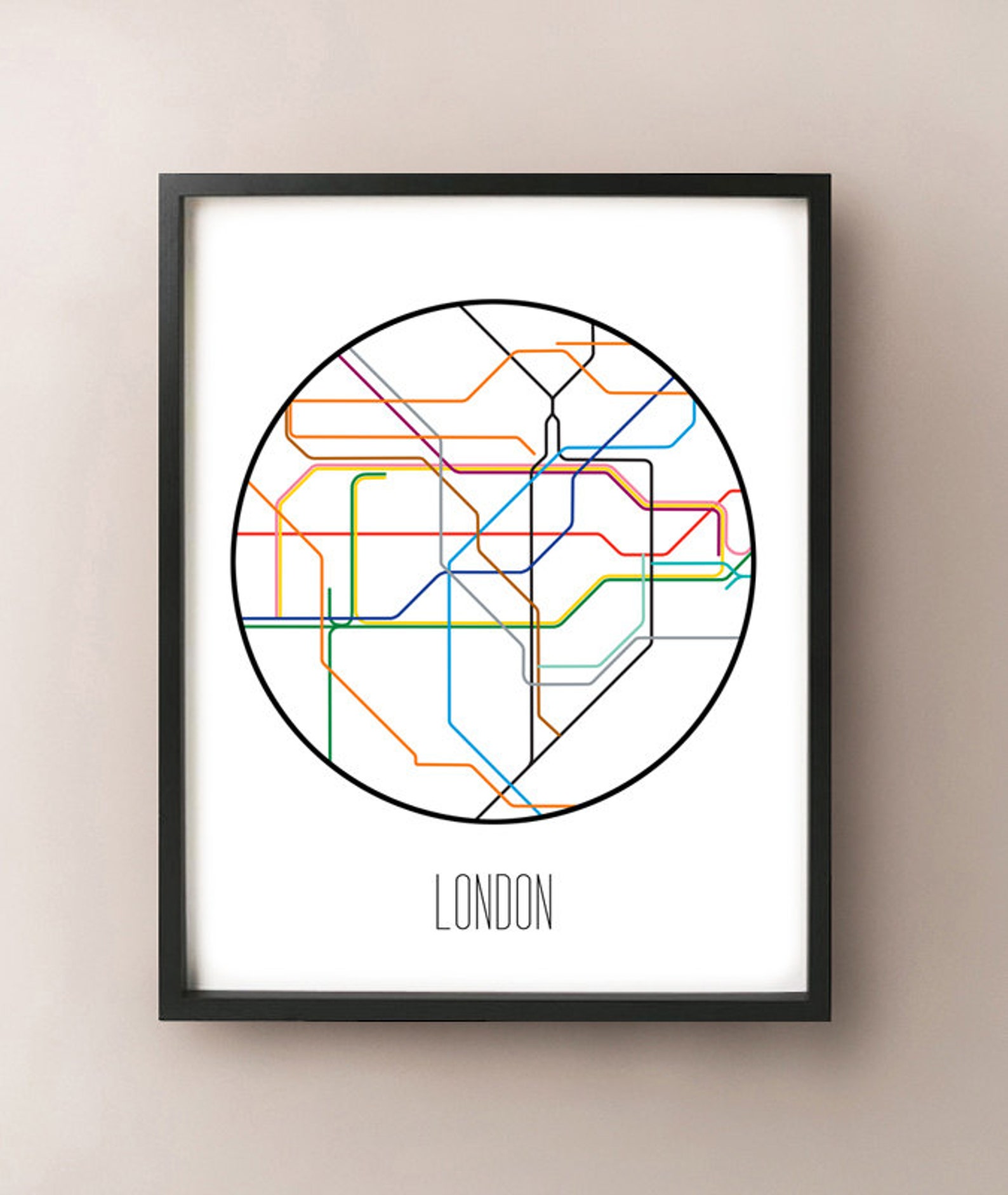 London, England - Minimalist Metro Subway Art Print - London Tube Map ...