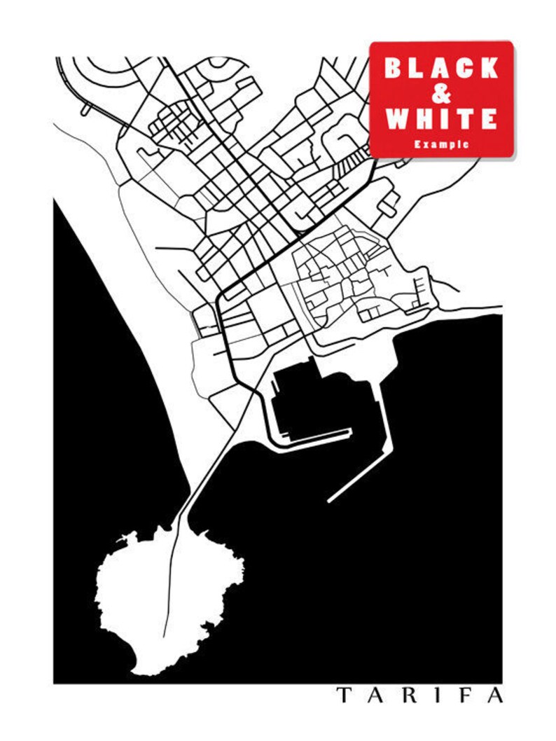 Tarifa Map Andalucia Spain Art Print - Etsy