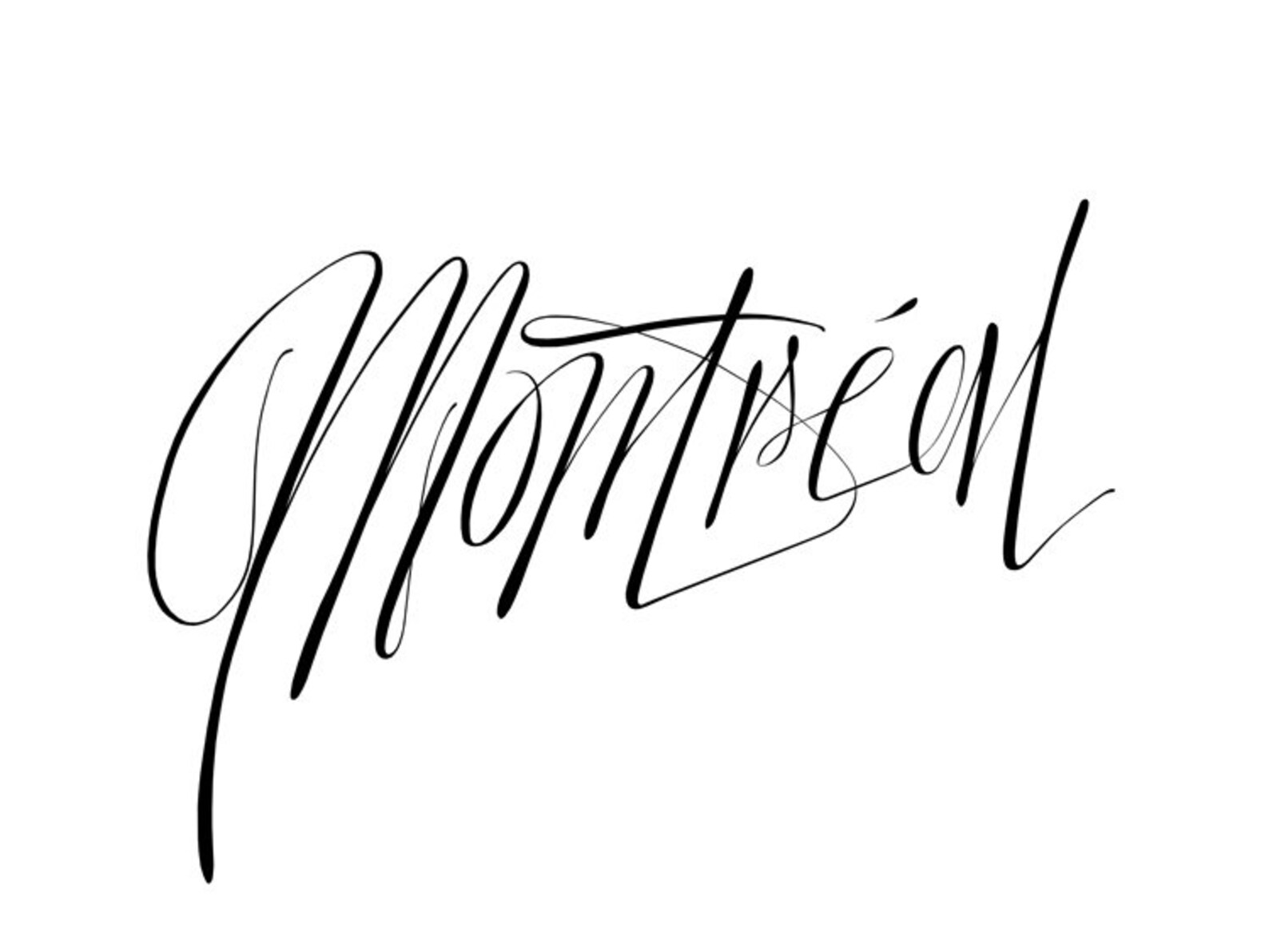 Montréal QC Calligraphy Horizontal Script Design | Etsy