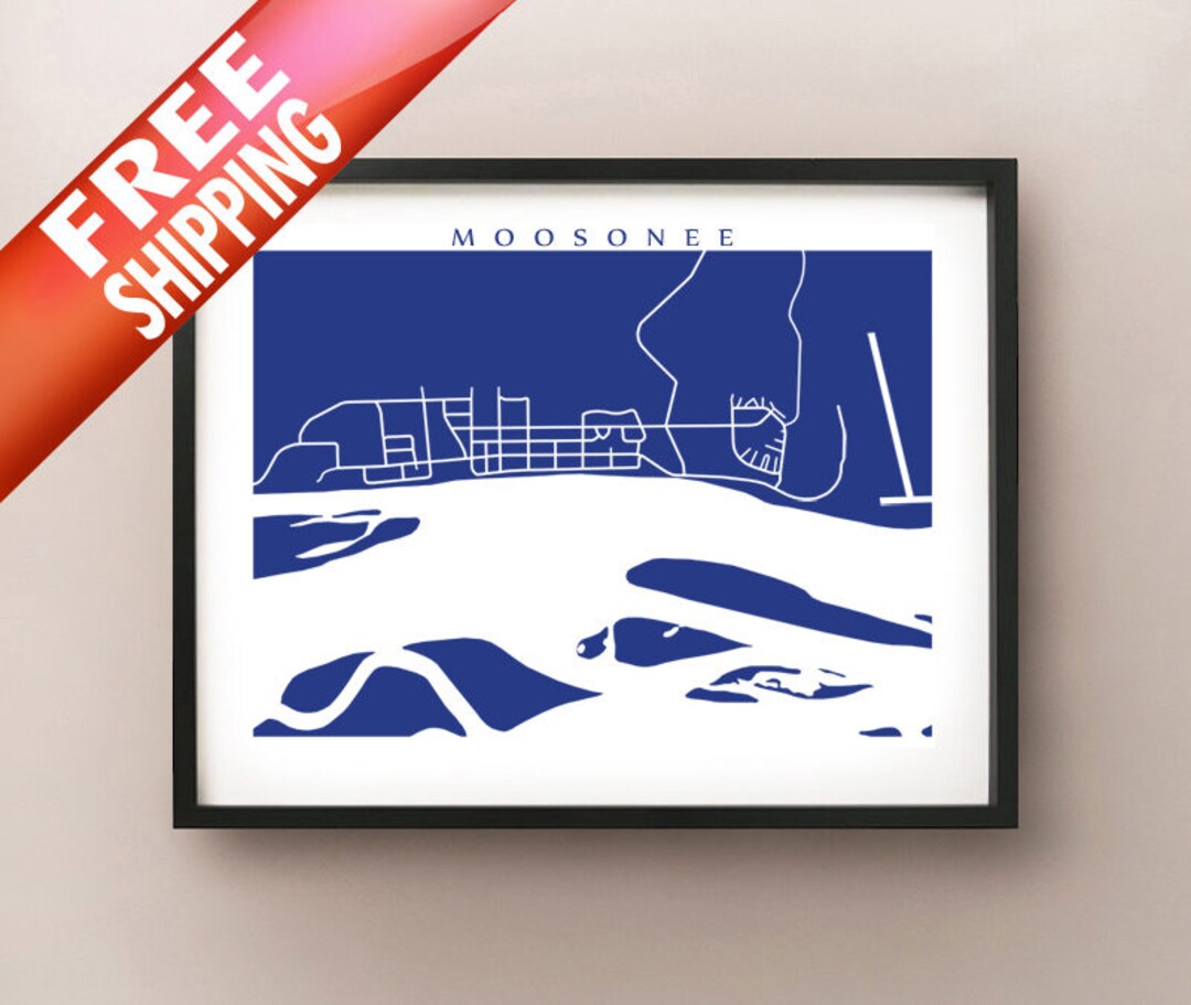 Moosonee Map - Northern Ontario Poster Art - Etsy