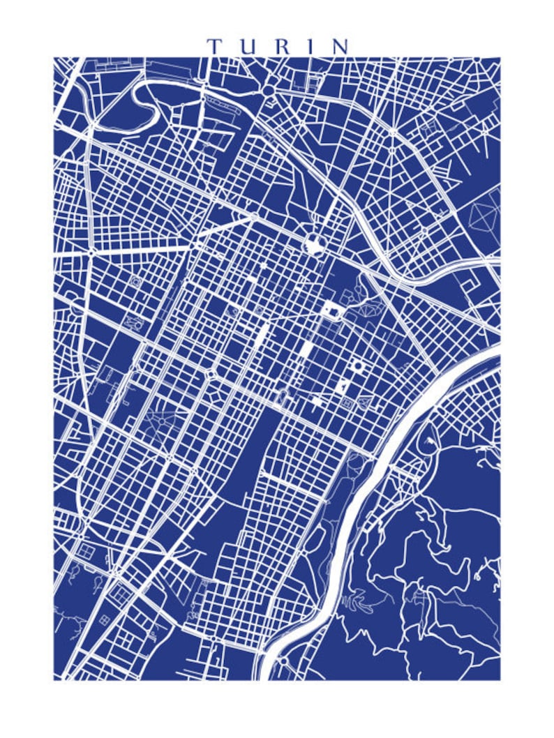 Turin Map Art Print Italy Poster | Etsy