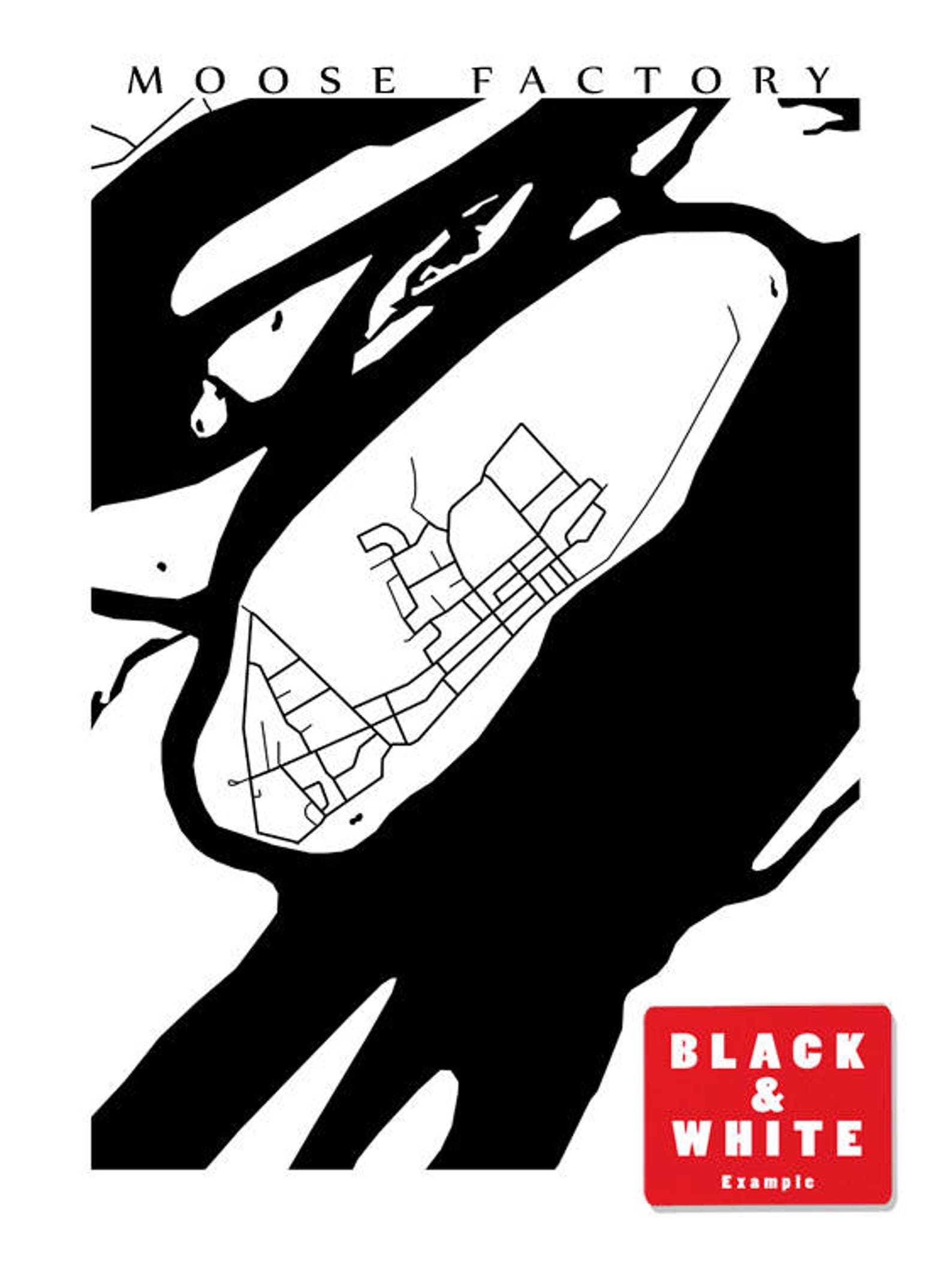 Moose Factory Map Northern Ontario Poster Art - Etsy