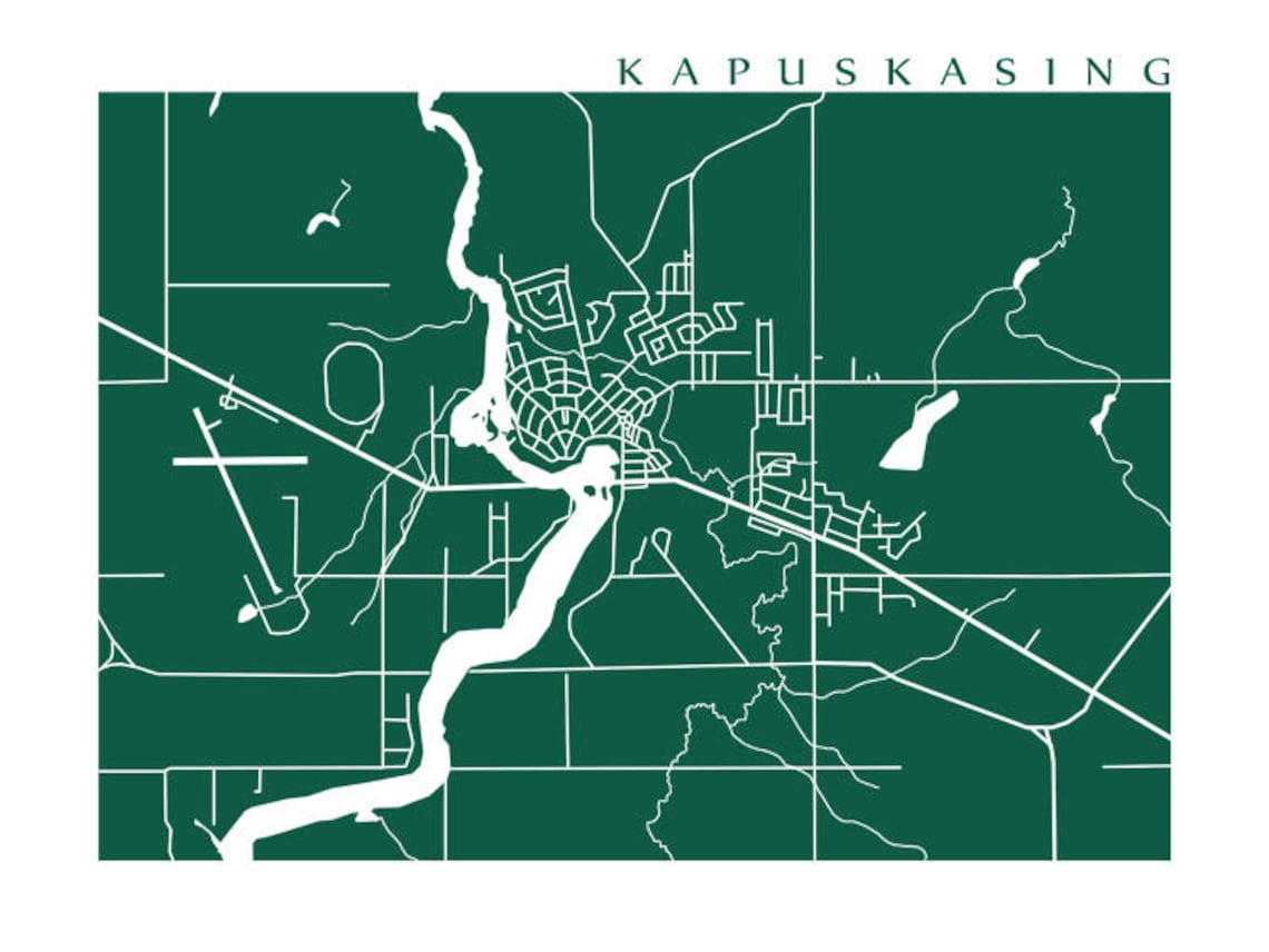 Kapuskasing Cochrane District Ontario Map Print - Etsy