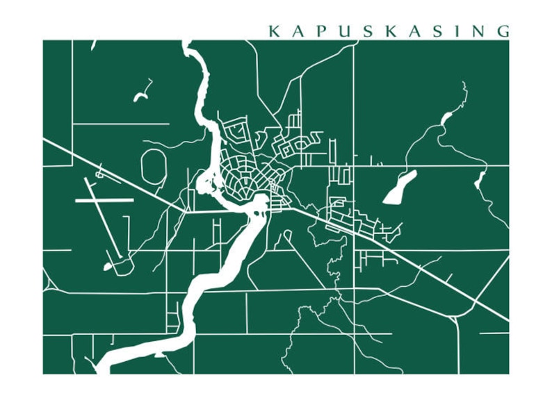 Kapuskasing Cochrane District Ontario Map Print | Etsy
