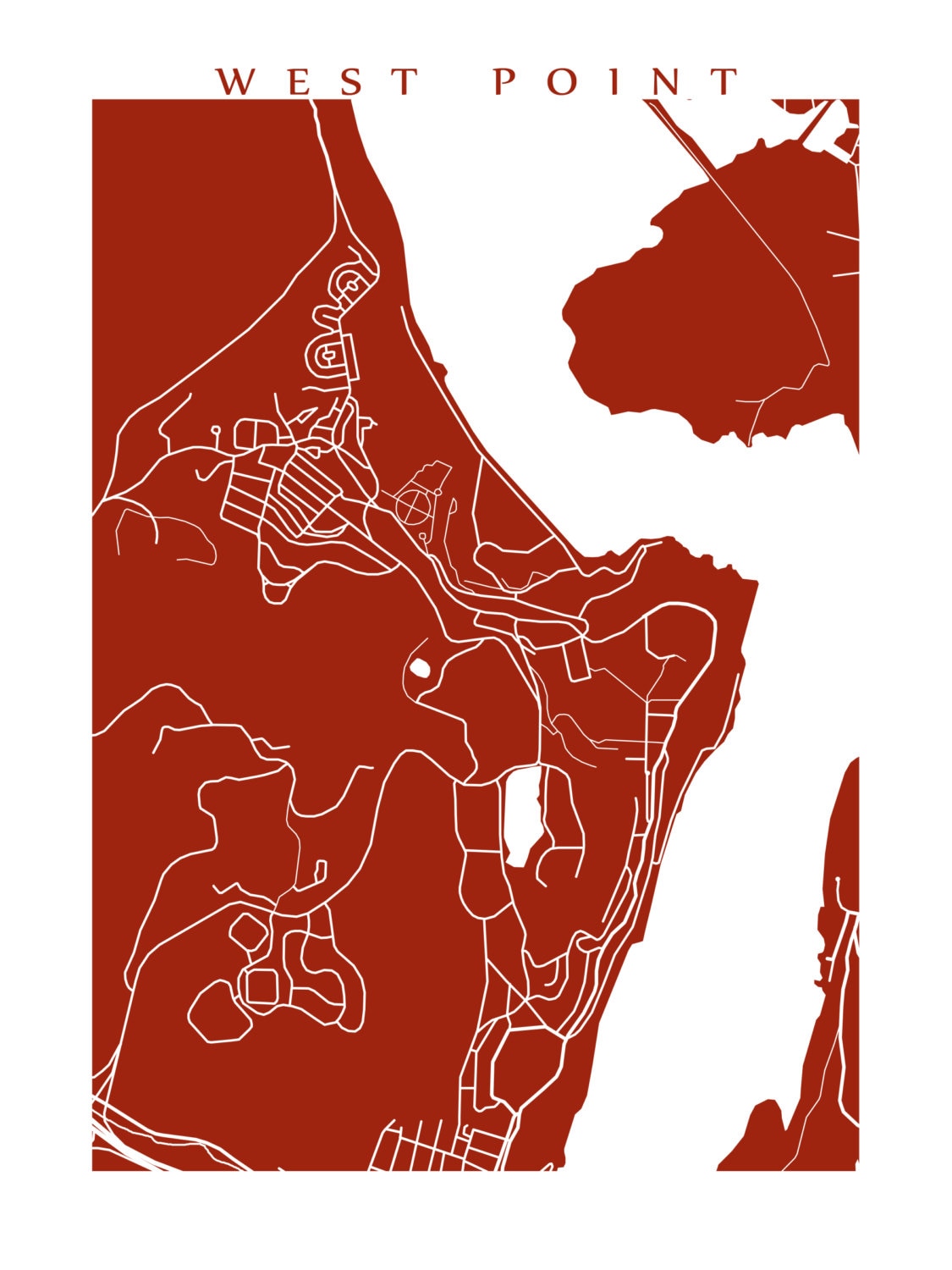 West Point Map Print New York Poster - Etsy