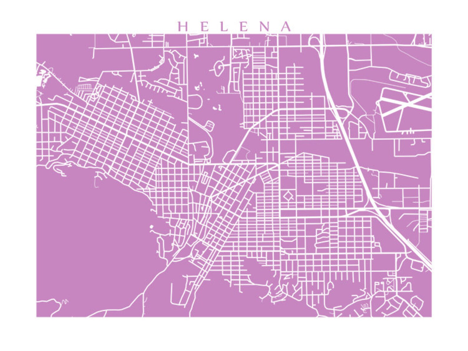 Helena Map Print Montana Poster Helena MT USA Home Decor - Etsy