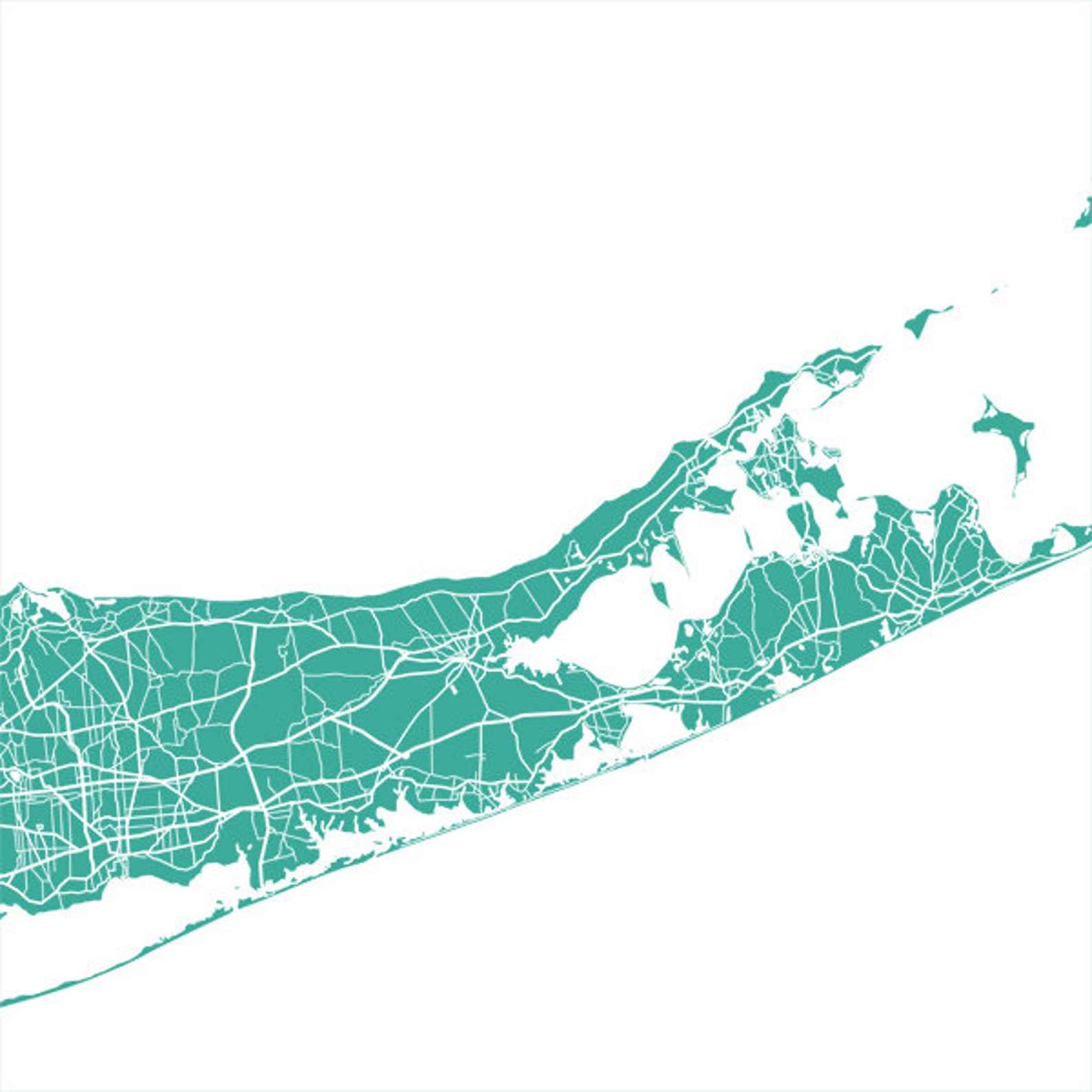 Long Island NY Map Print New York - Etsy