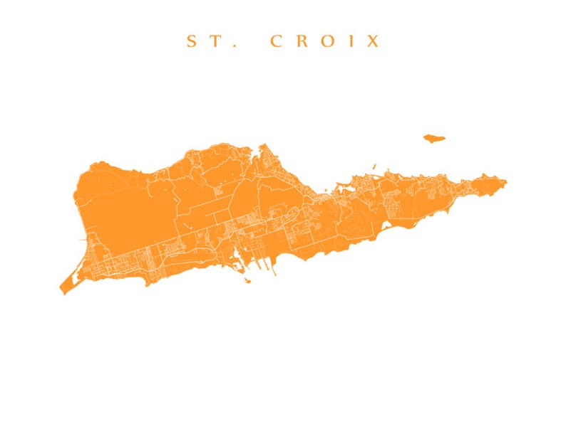 St Croix Map - U.S. Virgin Islands Poster - Choose Color and Size - Etsy
