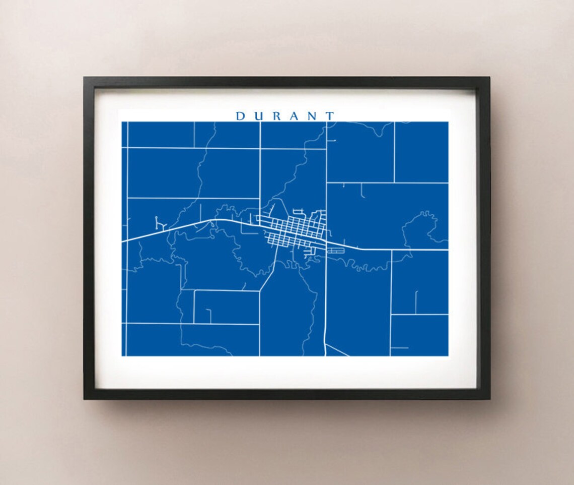 Durant IA Map Print Iowa Art Poster - Etsy
