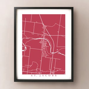 St Jacobs, ON Map - Ontario Poster Art - Etsy