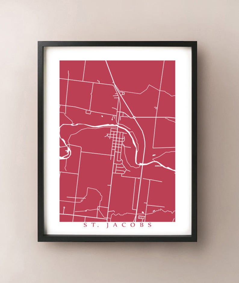St Jacobs, ON Map - Ontario Poster Art - Etsy