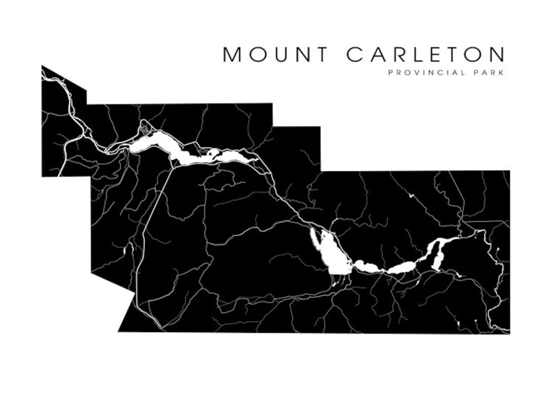 Mount Carleton Provincial Park New Brunswick Map Print | Etsy