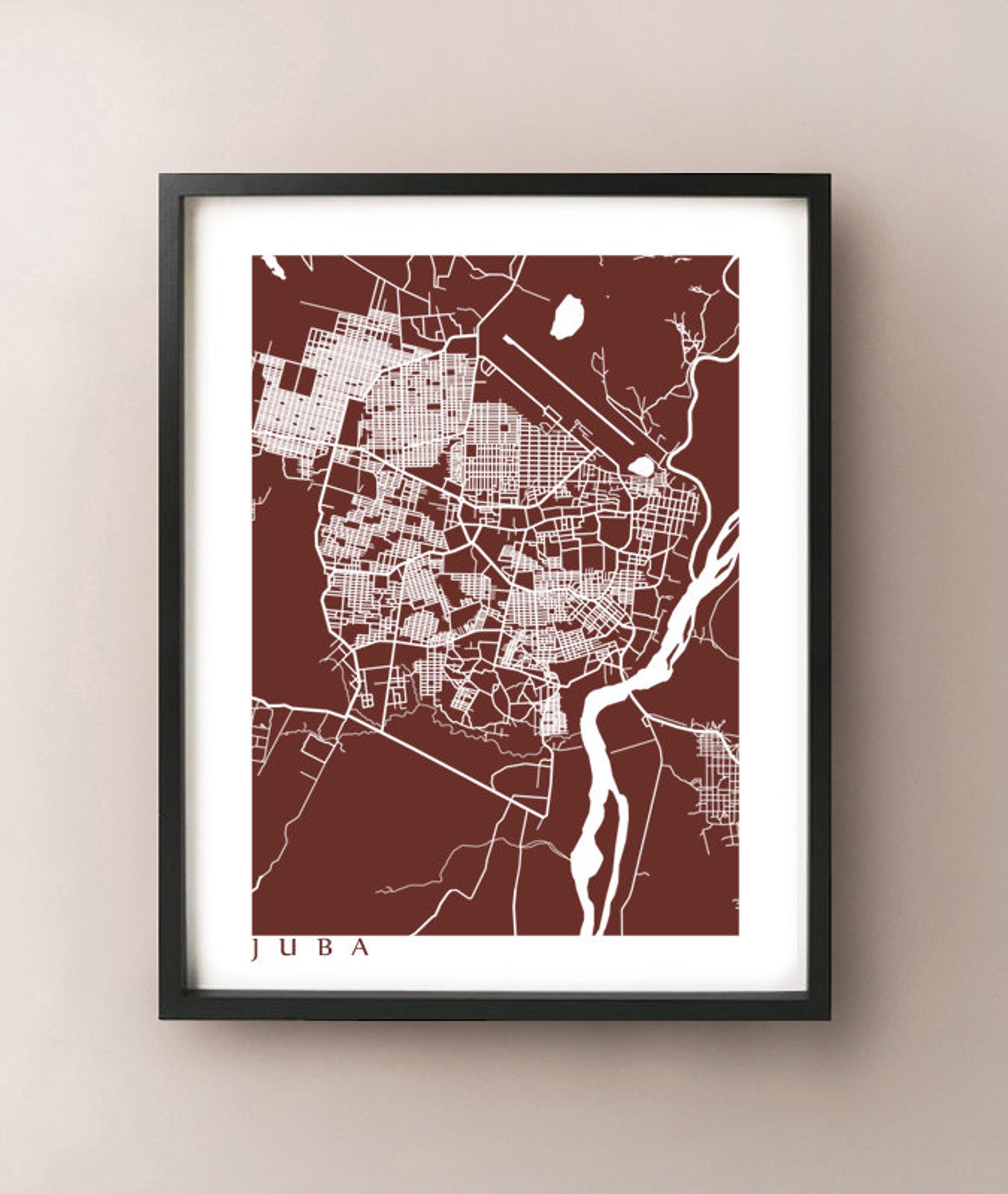 Juba, South Sudan Map Print - Etsy