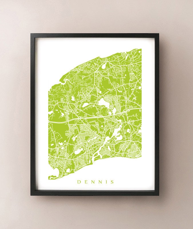 Dennis MA Map Print Dennis & Yarmouth Massachusetts Art | Etsy