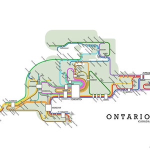 Ontario Metro Subway Map Art Print - Etsy