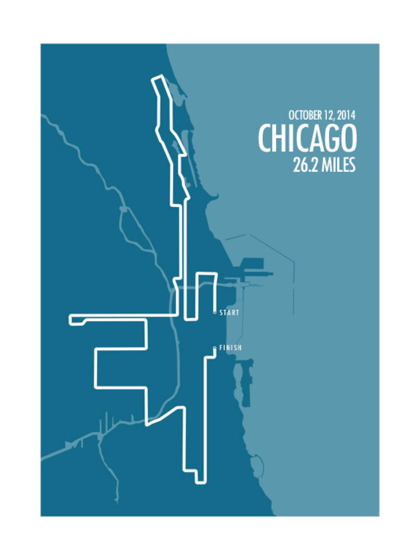 Chicago Marathon Print 2014 - Etsy