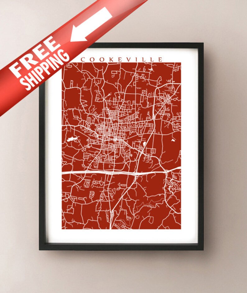 Cookeville TN Map Print Tennessee Poster Art - Etsy