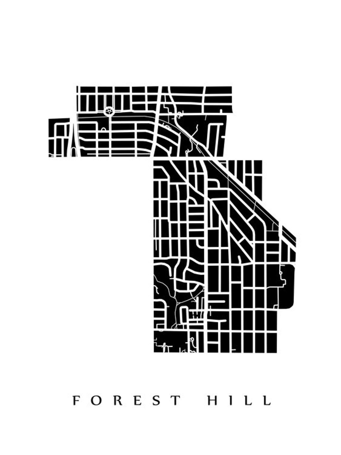 Forest Hill Map Toronto Neighbourhood Art Print | Etsy
