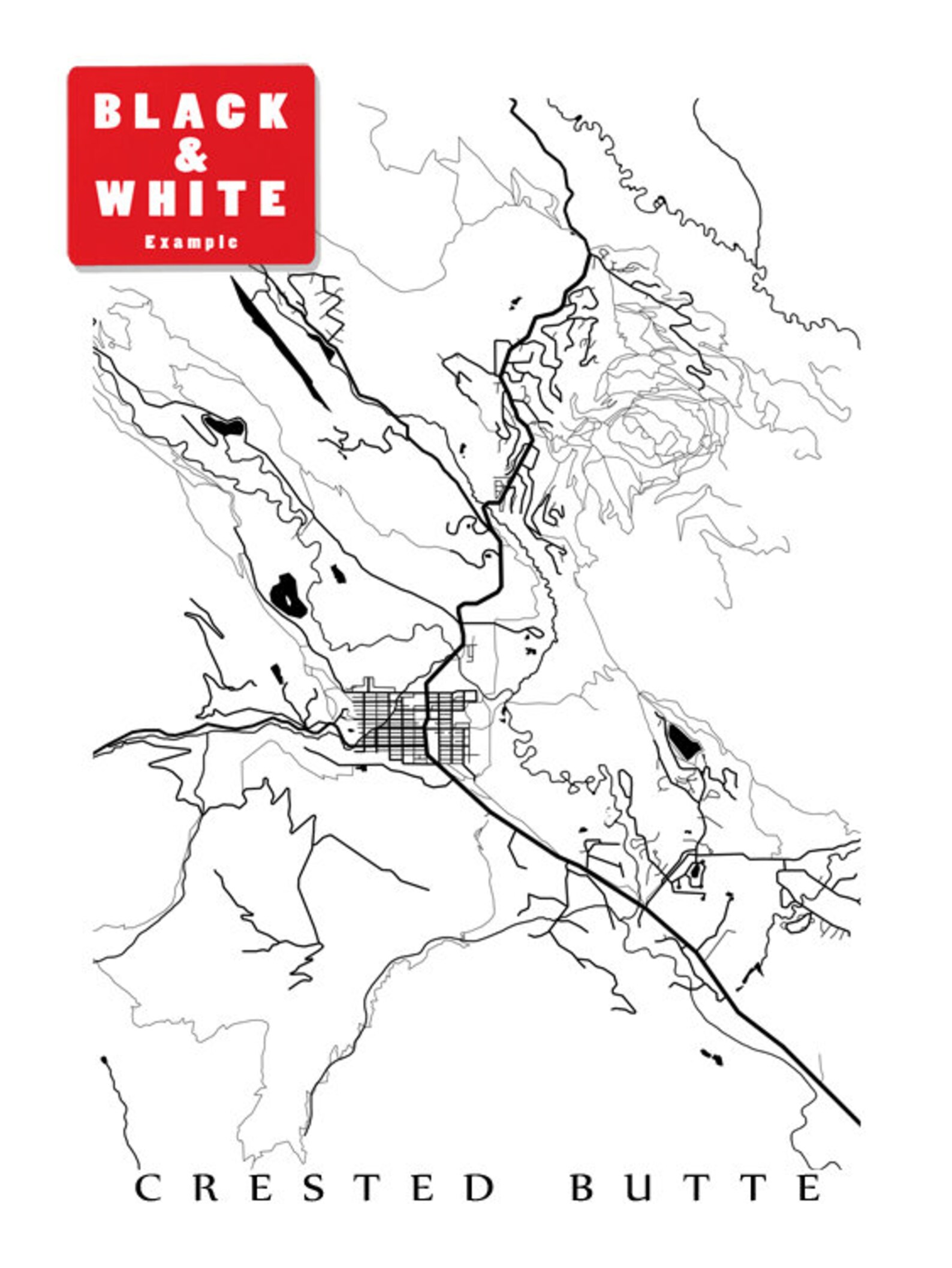 Crested Butte CO Map Print Colorado Poster - Etsy