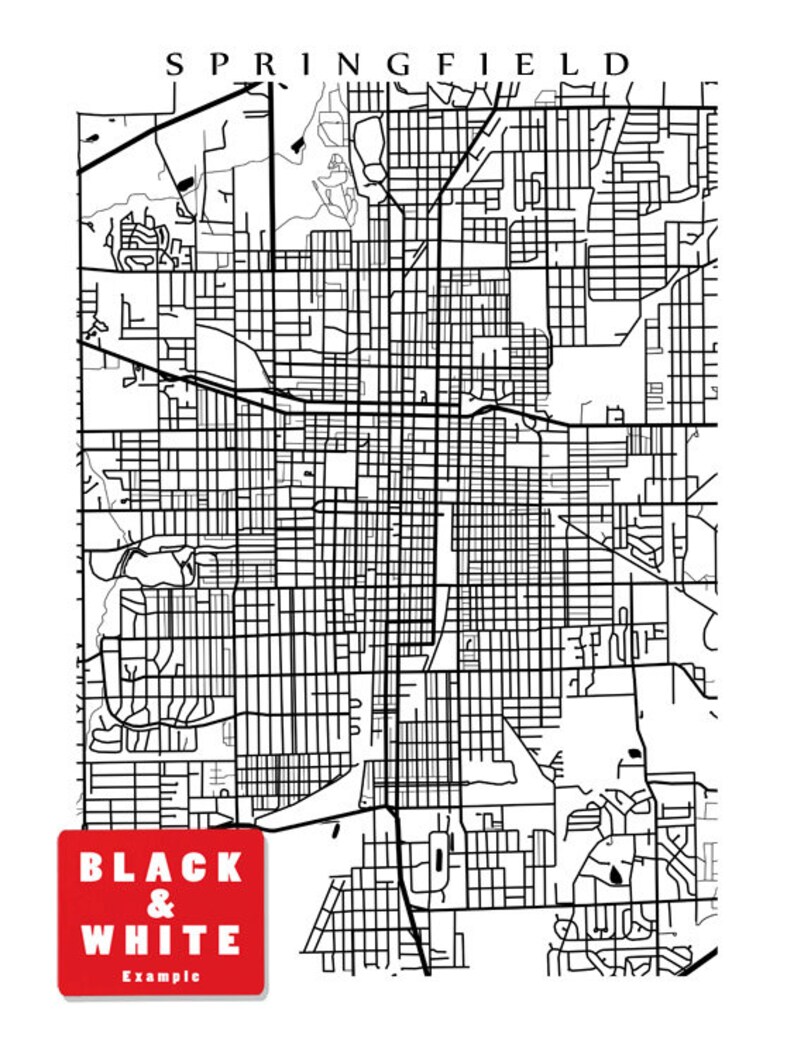 Springfield IL City Map Print - Etsy