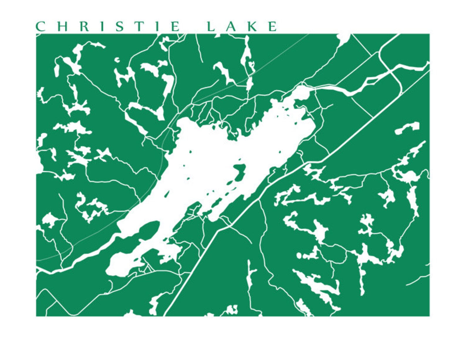 Christie Lake Map - Ontario Print - Etsy