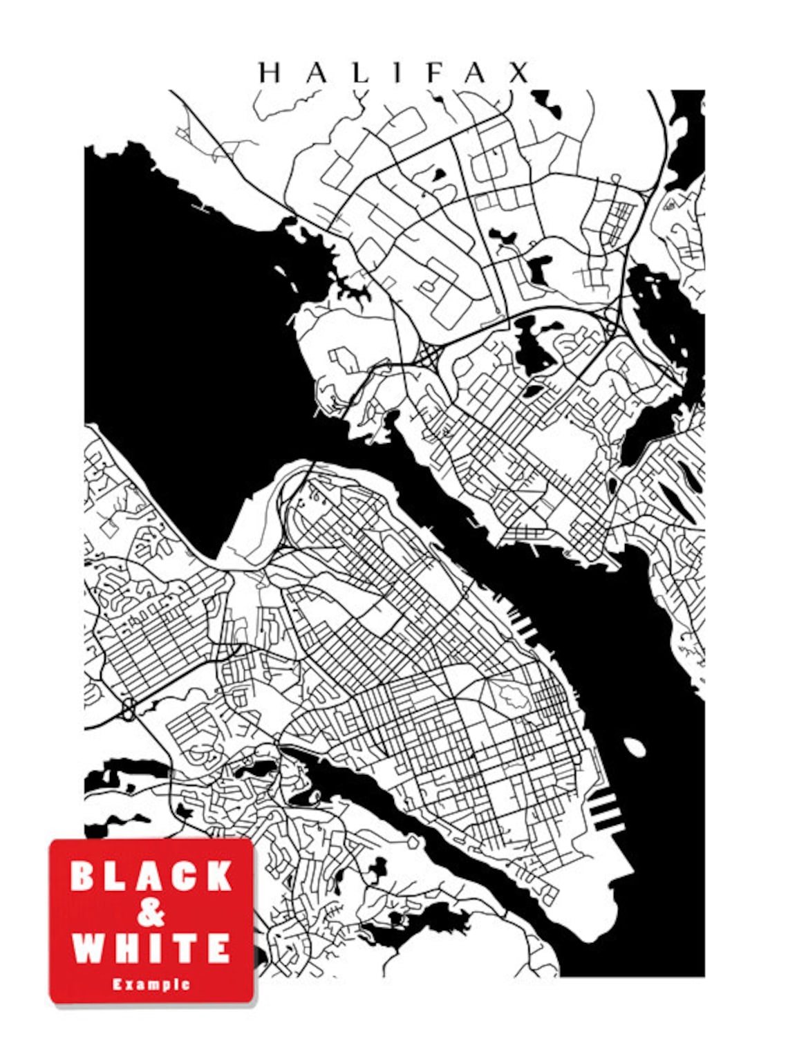 Halifax Map Nova Scotia Art Poster - Etsy Canada