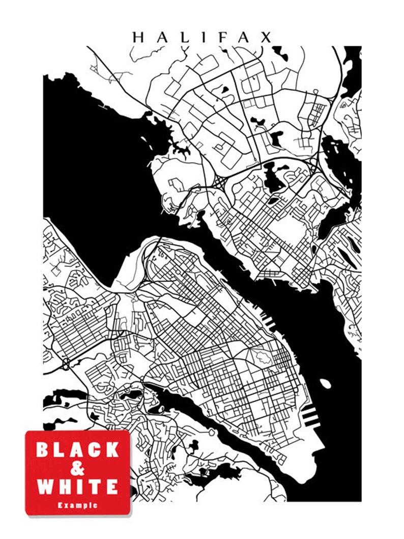 Halifax Map Nova Scotia Art Poster - Etsy Canada