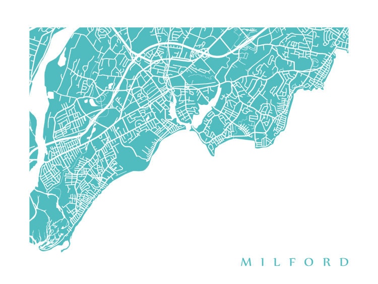Milford CT Map Print | Etsy