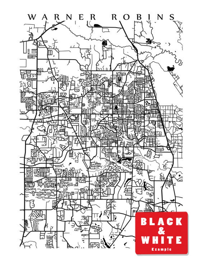 Warner Robins, GA Map Print - Georgia Poster Home Decor - Etsy