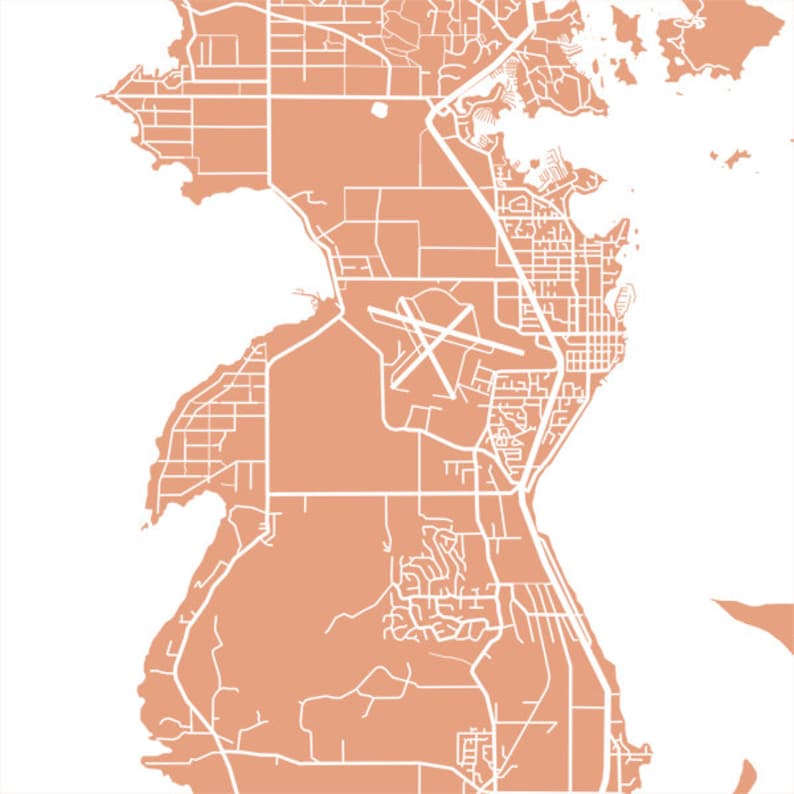 Saanich Peninsula Vancouver Island BC Map Poster Print - Etsy