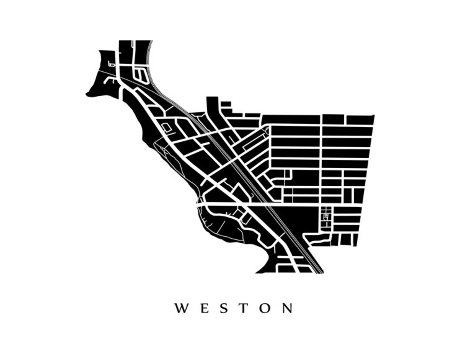 Weston Map Toronto Neighbourhood Art Print | Etsy