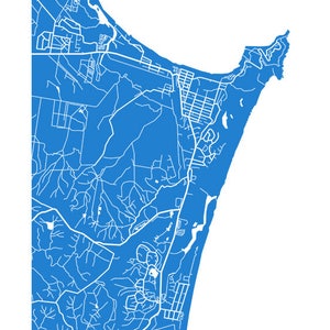 Byron Bay Map Print - Australia Poster Art - Etsy