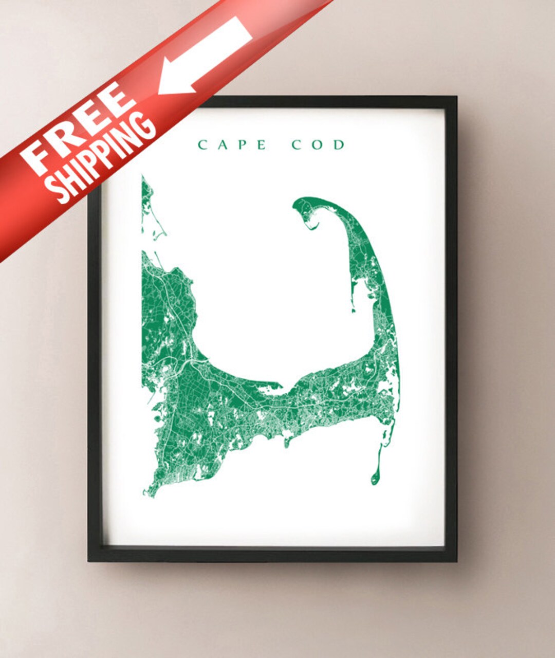 Cape Cod Map, Massachusetts Art Poster Print - Etsy