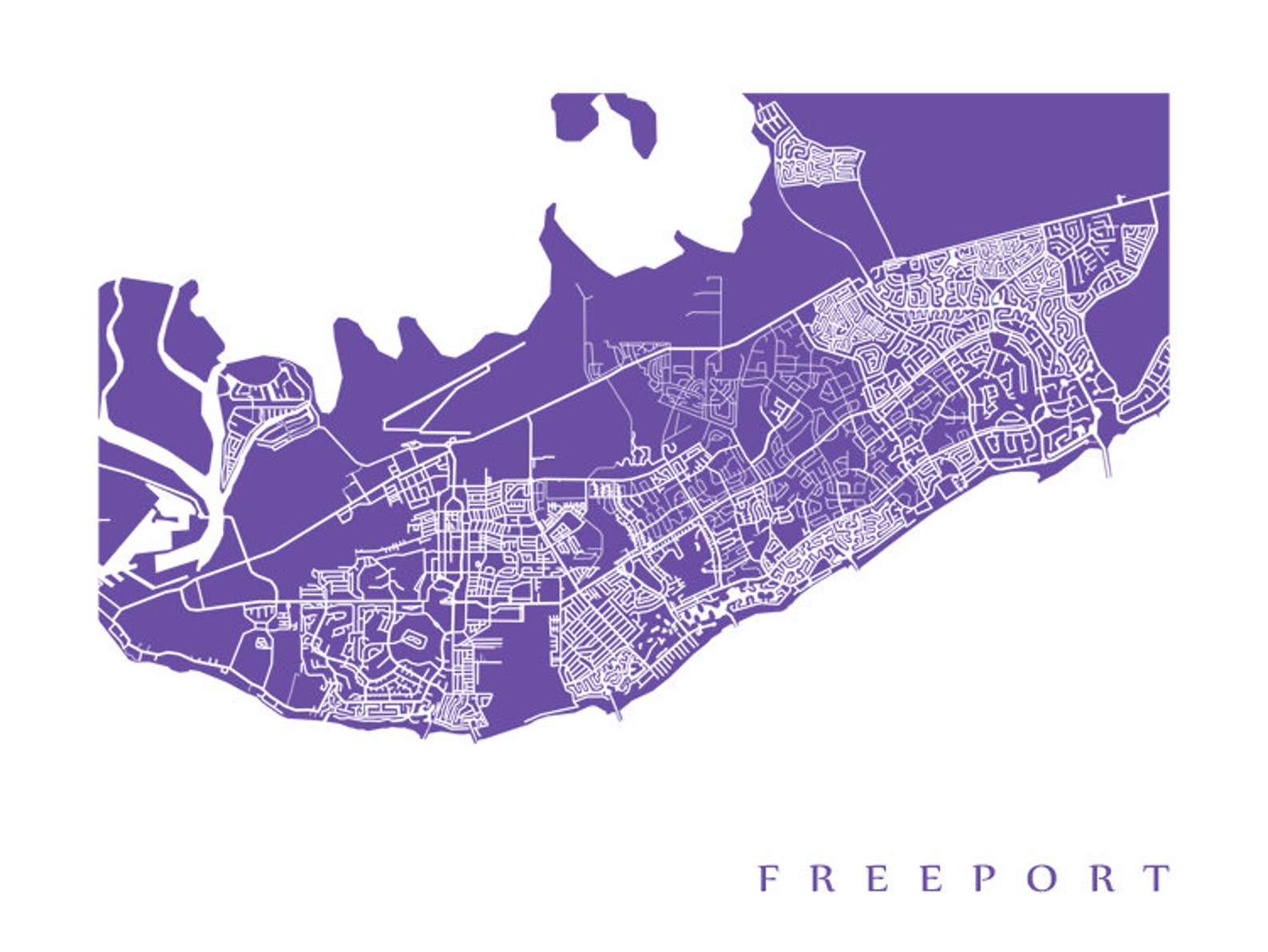 Freeport Bahamas Map Print - Etsy