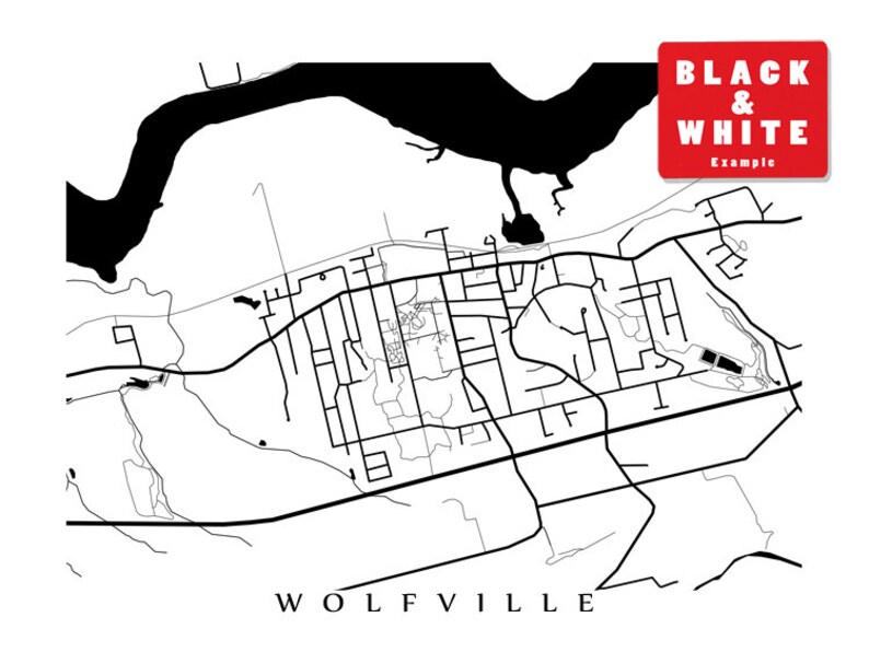 Wolfville NS Annapolis Valley Nova Scotia Map Print - Etsy