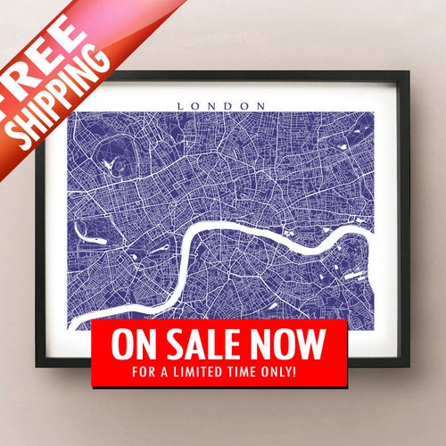 LONDON City Poster 2 City Map Poster Print Vintage | Etsy