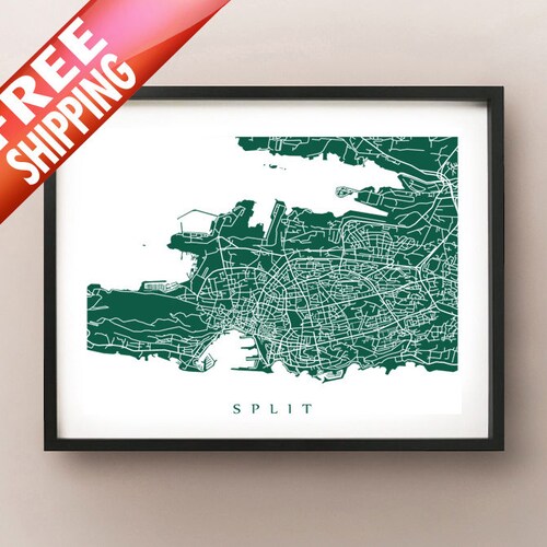 Split Skyline Croatia Cityscape Painting Art Print Poster CX | Etsy