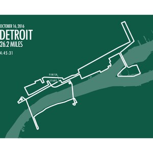 Detroit Marathon Print 2016 - Etsy