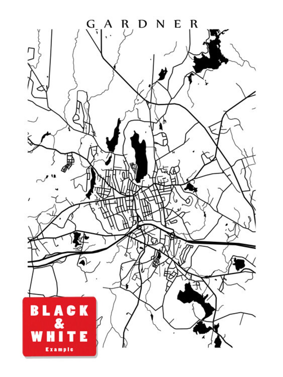 Gardner MA Map Print Massachusetts City Art - Etsy