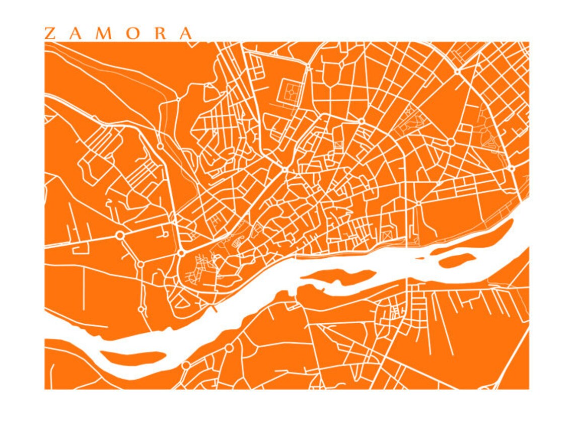 Zamora, Spain Map - Art Print - Etsy