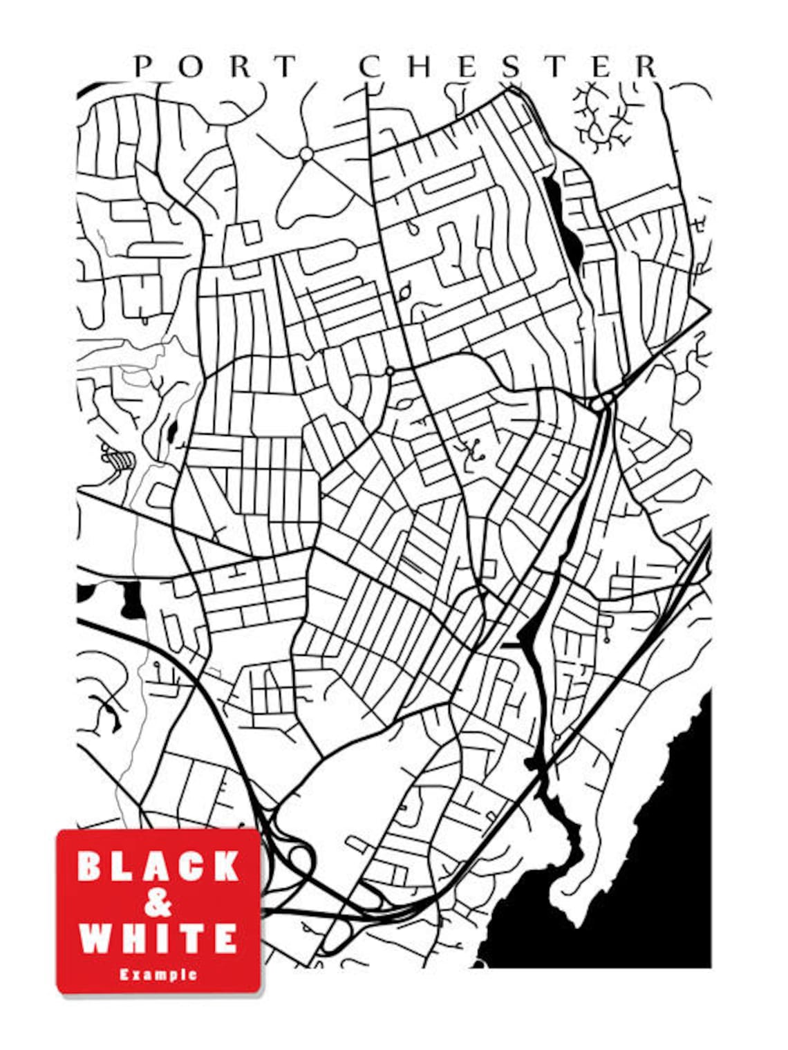 Port Chester NY Map Print Westchester County New York - Etsy