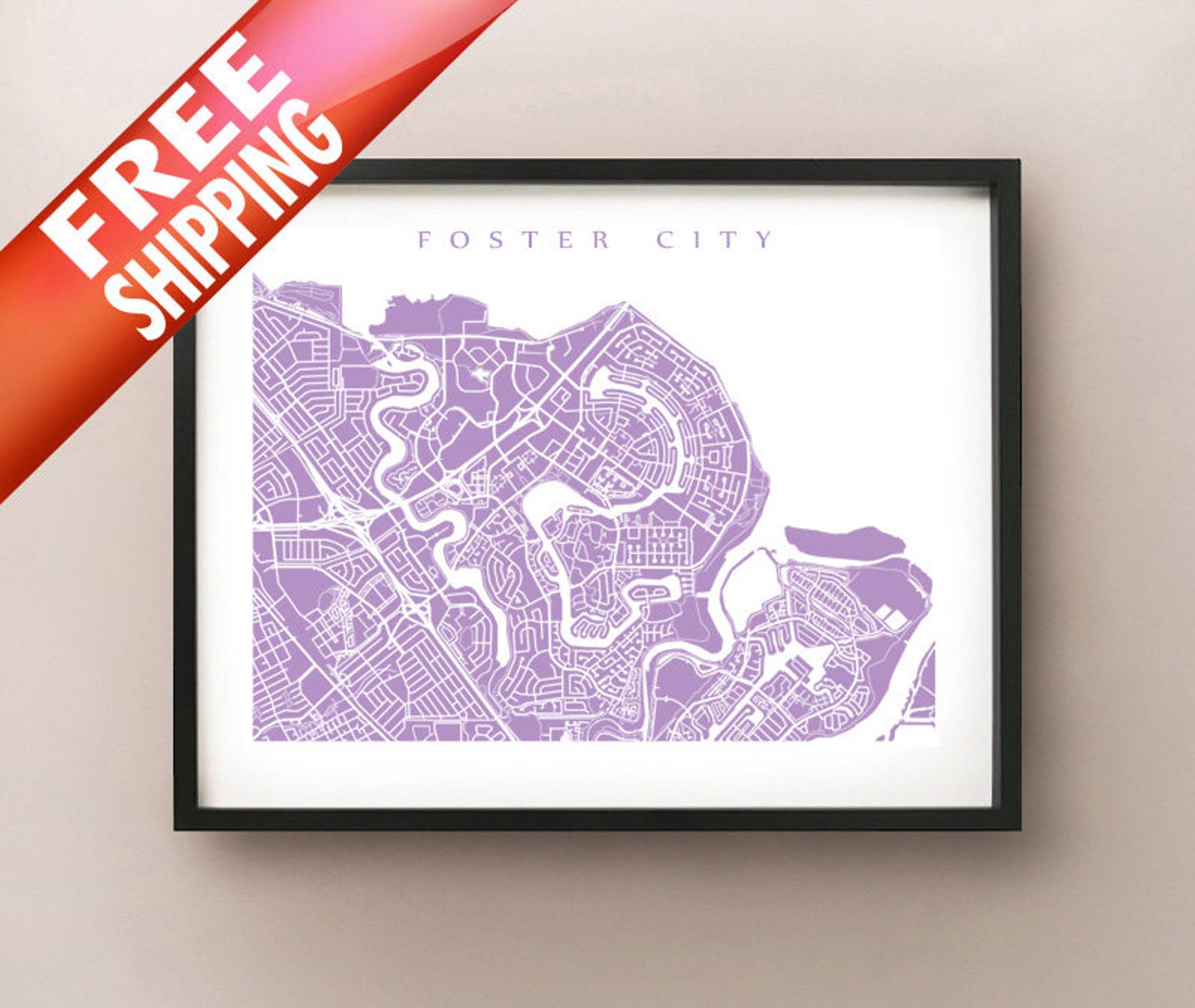 Foster City, CA Map - Bay Area, California Poster Print - Etsy