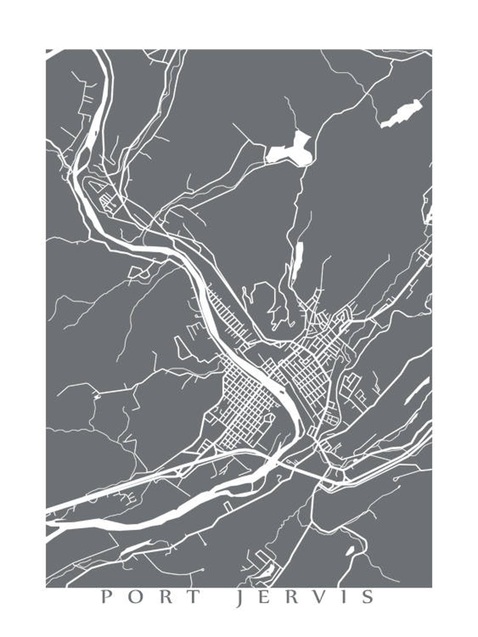 Port Jervis NY Map Print New York - Etsy