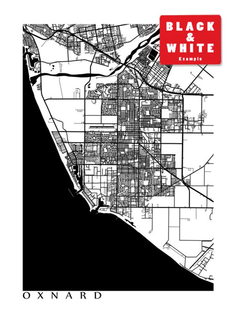 Oxnard, CA Map Print - California Poster - Etsy