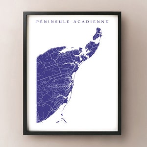 Péninsule Acadienne, NB Map - New Brunswick Art Poster - Etsy