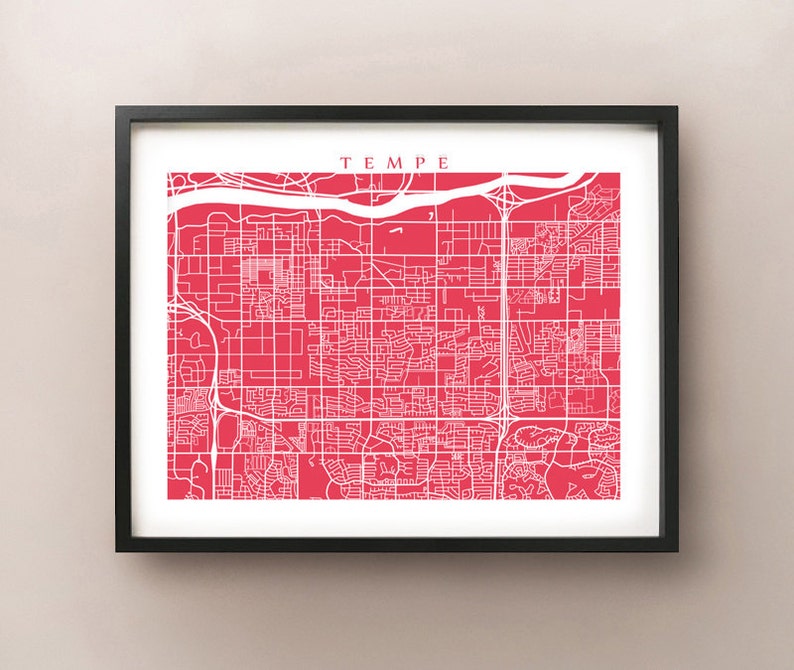 Tempe Map Print, Arizona State Modern Wall Art - Etsy