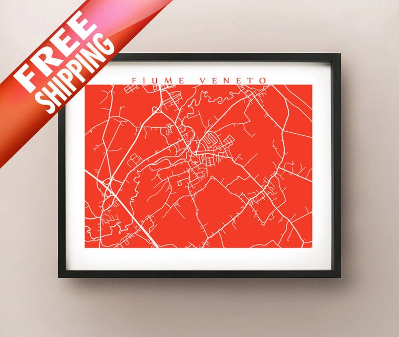Fiume Veneto, Italy Map Print - Etsy