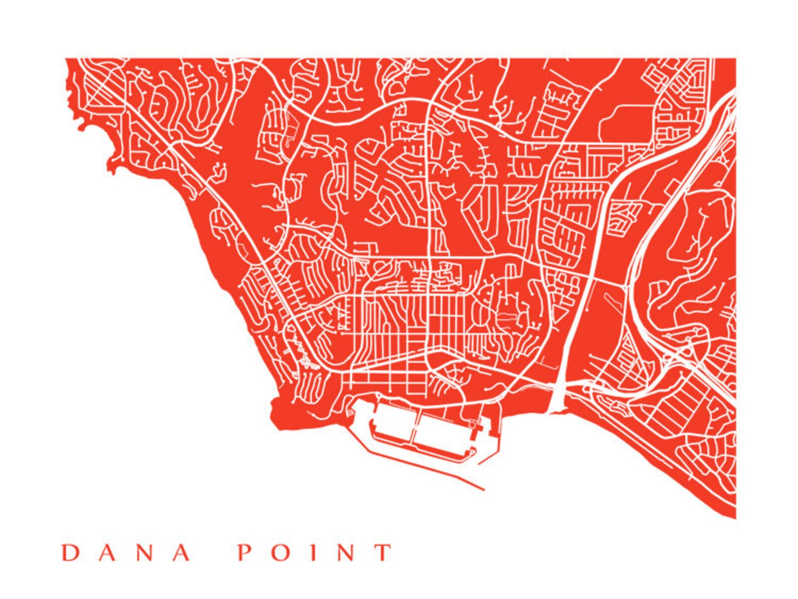 Dana Point Map Print California Poster | Etsy