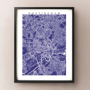Nottingham Map Print - UK Wall Art - England Poster - Etsy